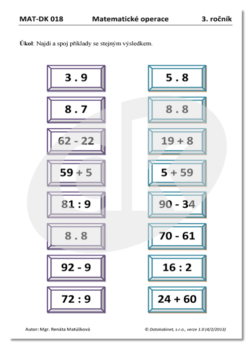 Matematické operace | datakabinet.cz