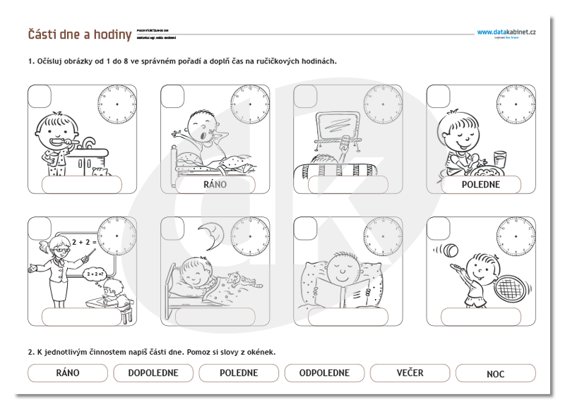 Části dne a hodiny | datakabinet.cz