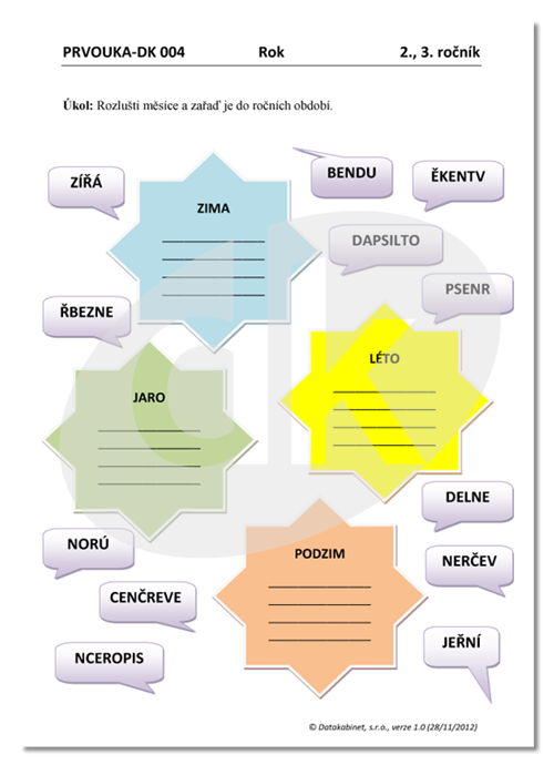 Měsíce v roce | datakabinet.cz