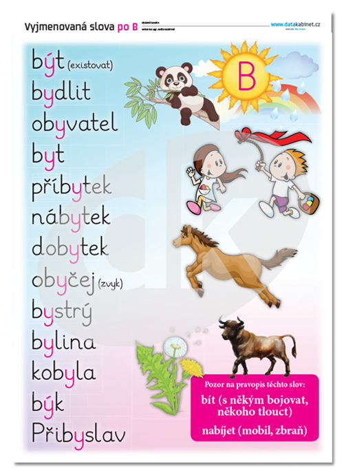 Vyjmenovaná slova po B | datakabinet.cz