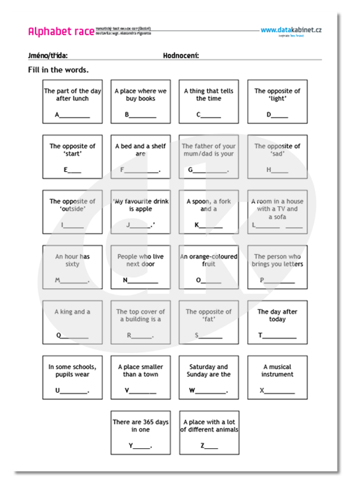 Alphabet race (vocabulary) | datakabinet.cz