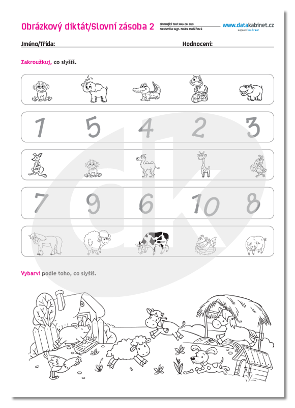 Obrázkový diktát/Slovní zásoba 2 | datakabinet.cz