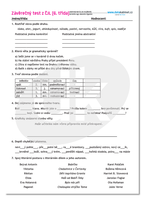 Pracovnilistyjazykovychumenipro6rocnik