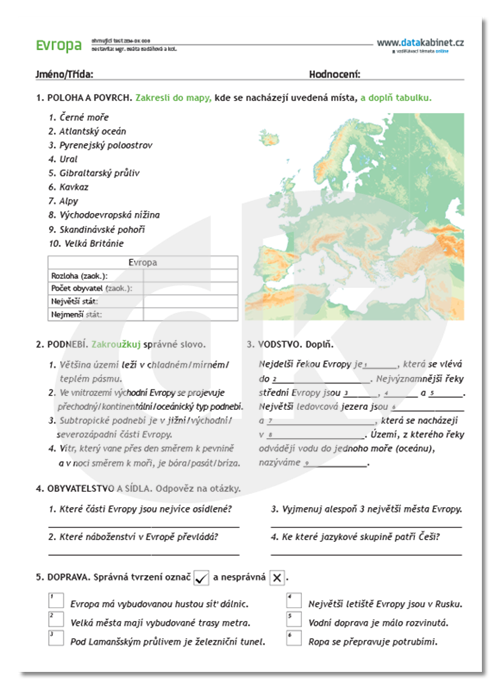 Evropa - test | datakabinet.cz
